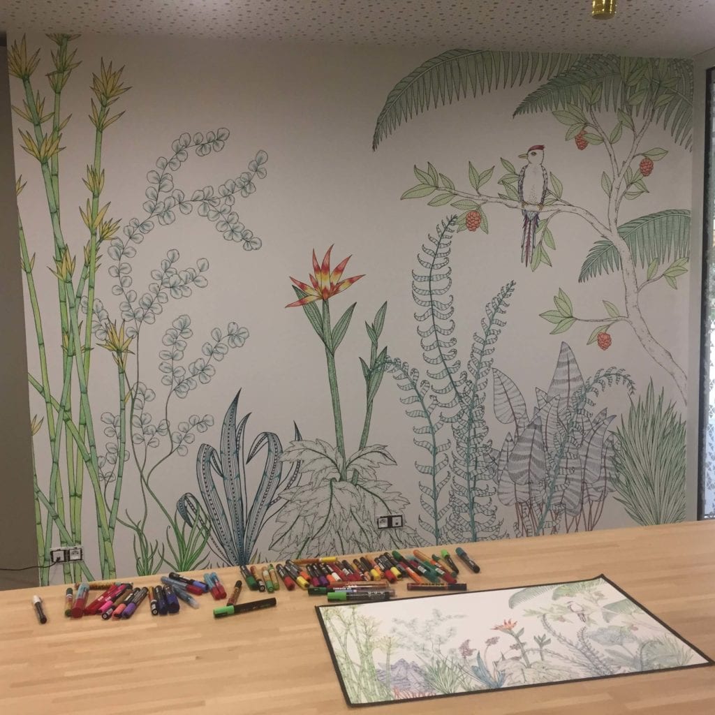 Fresque végétale dans un espace de coworking - Monsieur Peinture